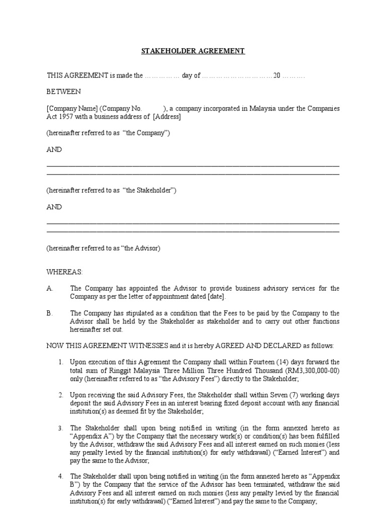 Stakeholder Agreement 2 | PDF | Arbitral Tribunal | Indemnity