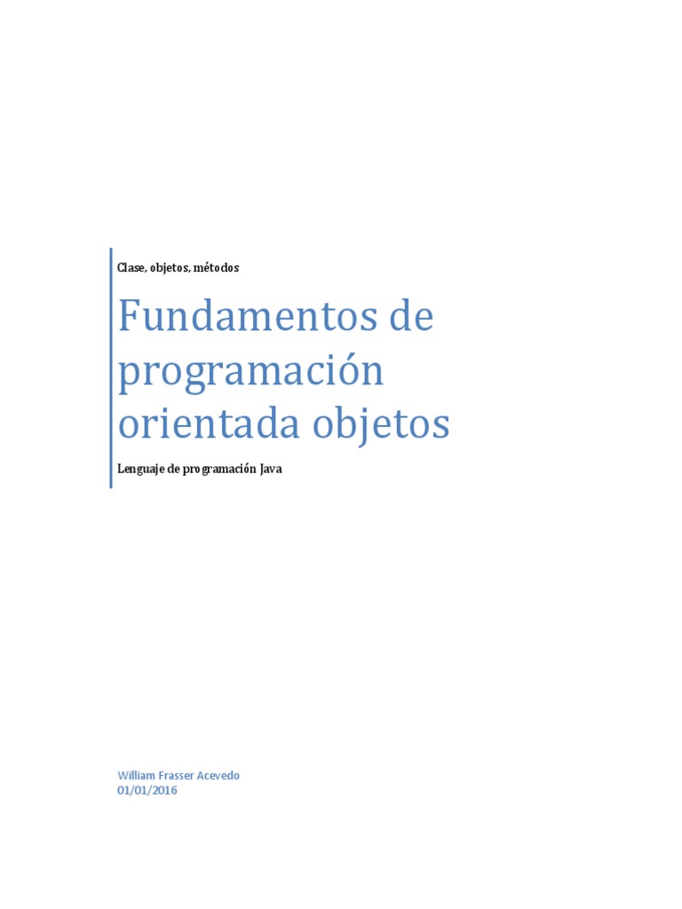 FUNDAMENTOS DE PROGRAMACIÒN ORIENTADA A OBJETOS LECTURA 1 | PDF ...