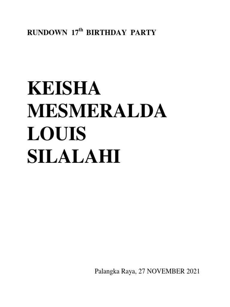 BIRTHDAY PARTY KEISHA (New) | PDF