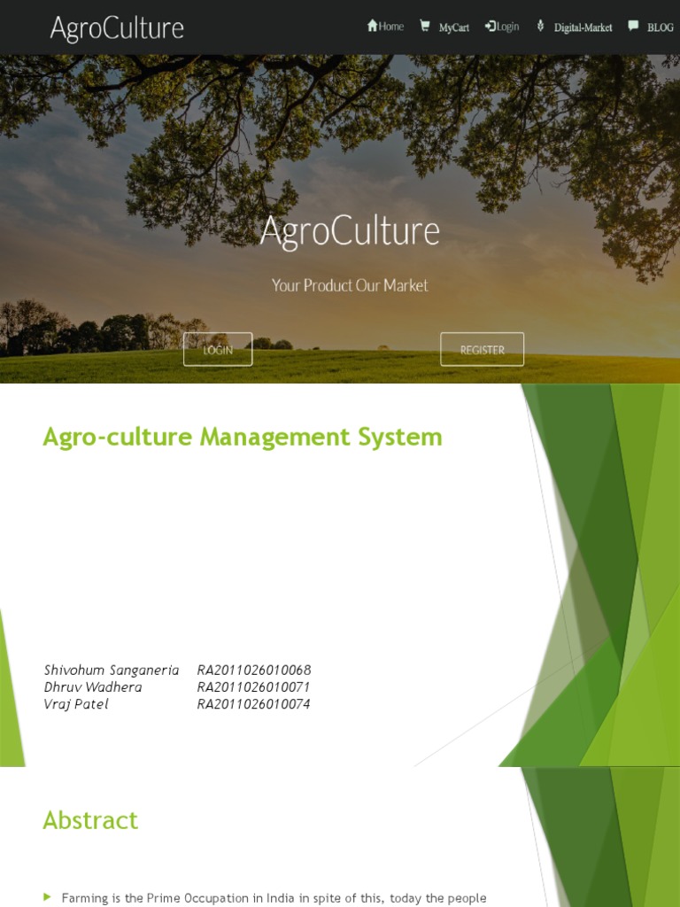 Agro-Culture Management System | PDF | Agriculture | Farmer