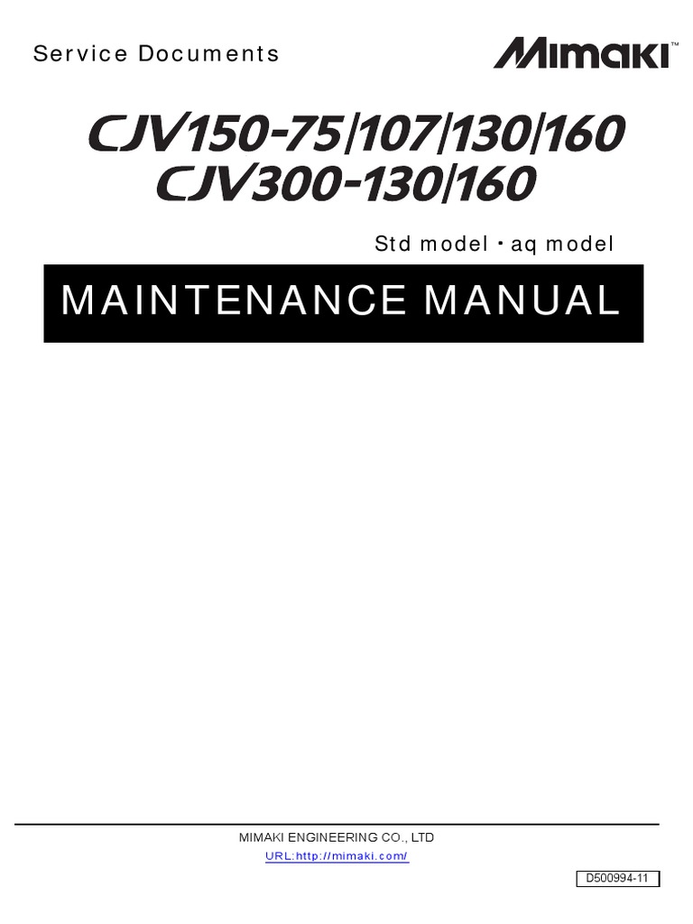 CJV300 - 150 Maintenance Manual D500994 Ver.1.10 | PDF | Cartesian ...