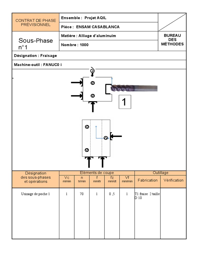 Contrat de Phase pour Usinage Aluminium | PDF | Usinage | Techniques ...