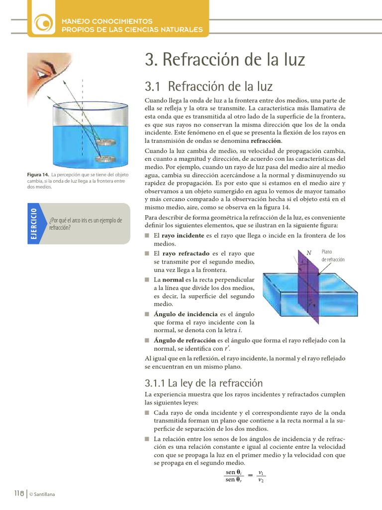 Guía Refracción de La Luz e Instrumentos Ópticos - Compressed | PDF | Ojo humano | Refracción