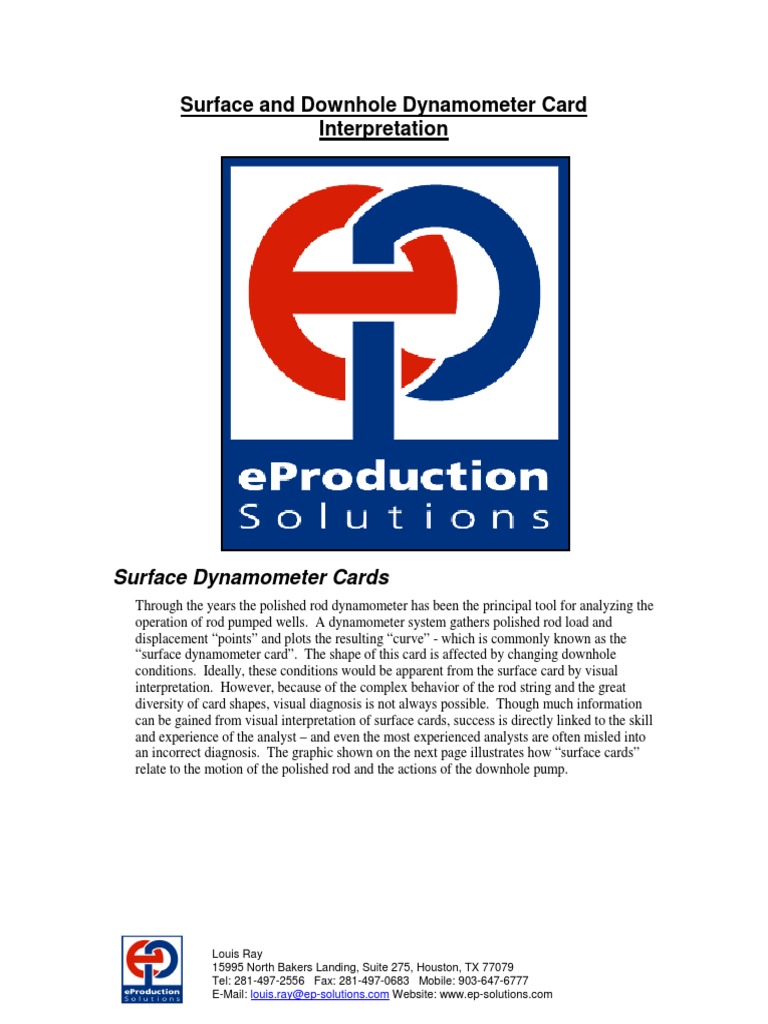 Surface and Downhole Dynamometer Cards | PDF | Pump | Liquids