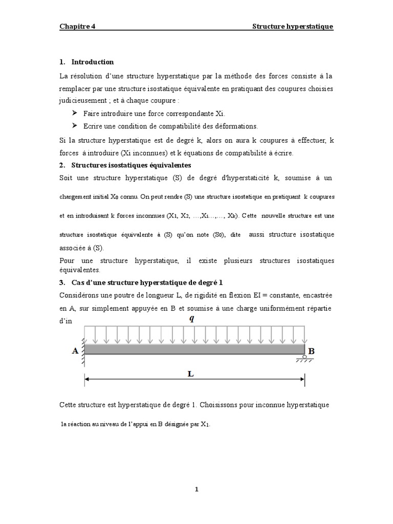 Chapitre 4 Structure Hyperstatique | PDF | Analyse numérique | Mathématiques