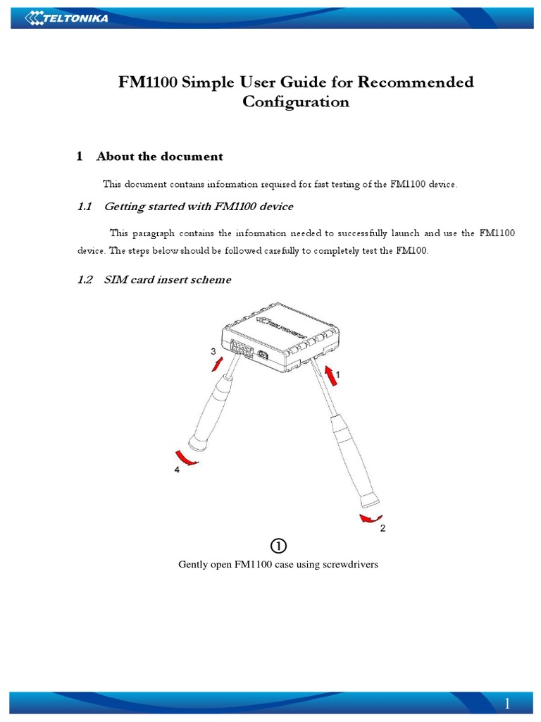 FM1100 Simple User Guide For Recommended Configuration V2.0 | PDF | Device Driver | General ...