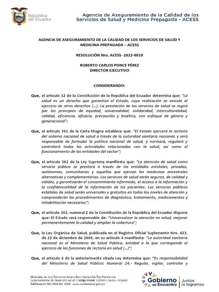 Estatuto Orgánico de Gestión Organizacional Por Procesos de La Acess | Descargar gratis PDF ...