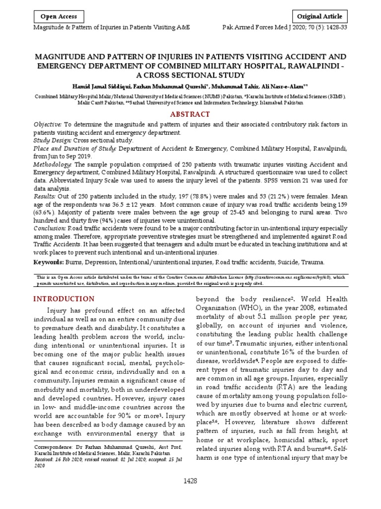 Pafmj Oct 2020 | Download Free PDF | Injury | Emergency Department
