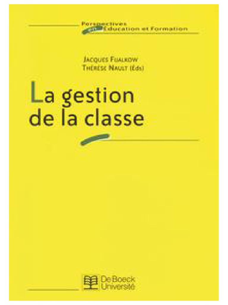 La Gestion de La Classe-2002 | PDF | Psychologie | Sciences ...