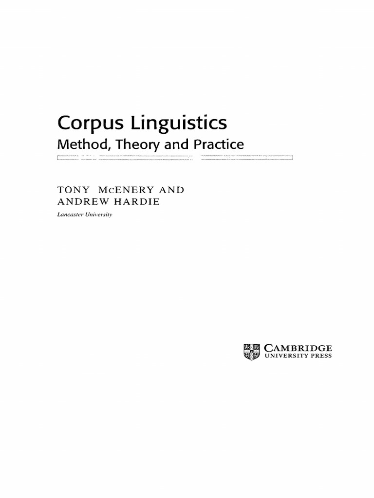 Corpus Linguistics: Method, Theory and Practice | PDF | Linguistics | Science