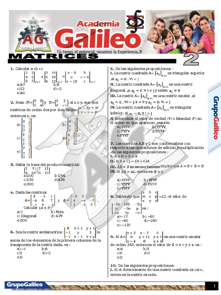 Análisis de matrices y sus propiedades | PDF | Matriz (Matemáticas) | Análisis funcional