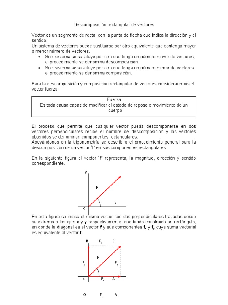 Descomposición Rectangular De Vectores Pdf Vector Euclidiano