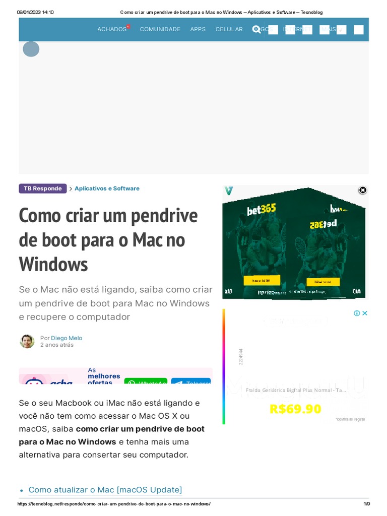 Como Criar Um Pendrive de Boot para o Mac No Windows - Aplicativos e Software - Tecnoblog | PDF ...