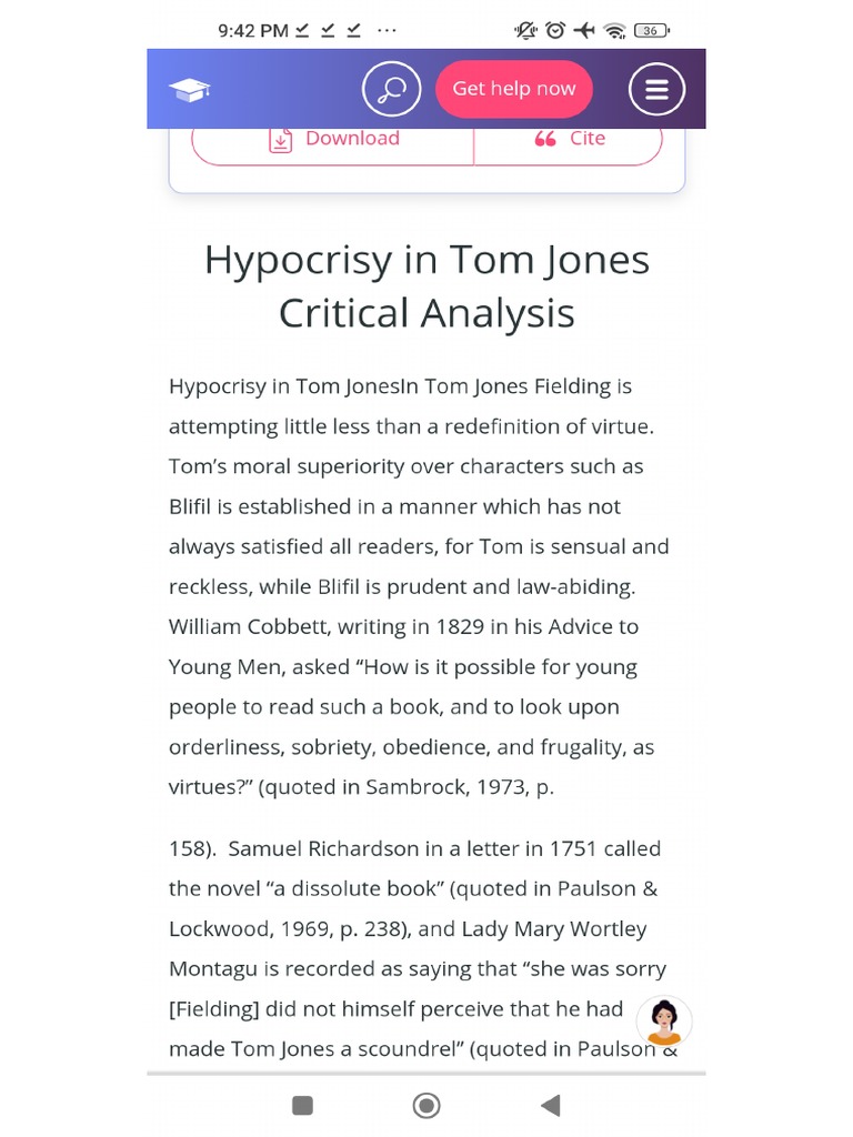 Hypocrisy Tom Jones PDF | PDF
