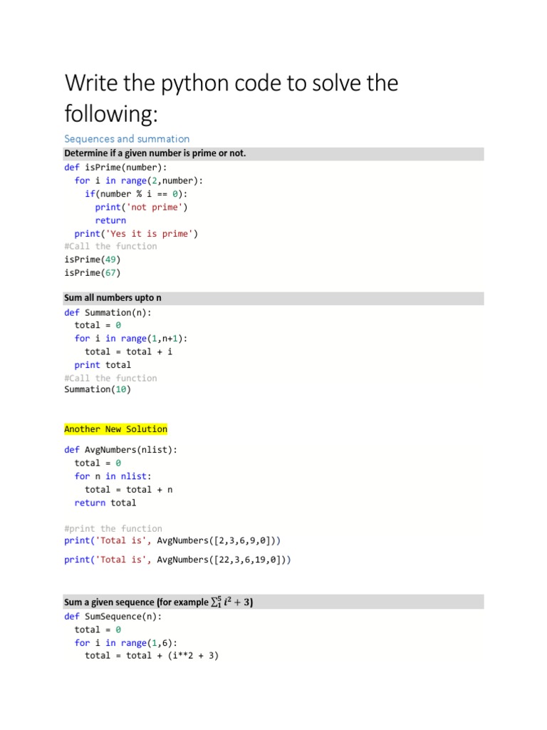 Algorithms Exercise - Solution | PDF | Summation | Computer Science