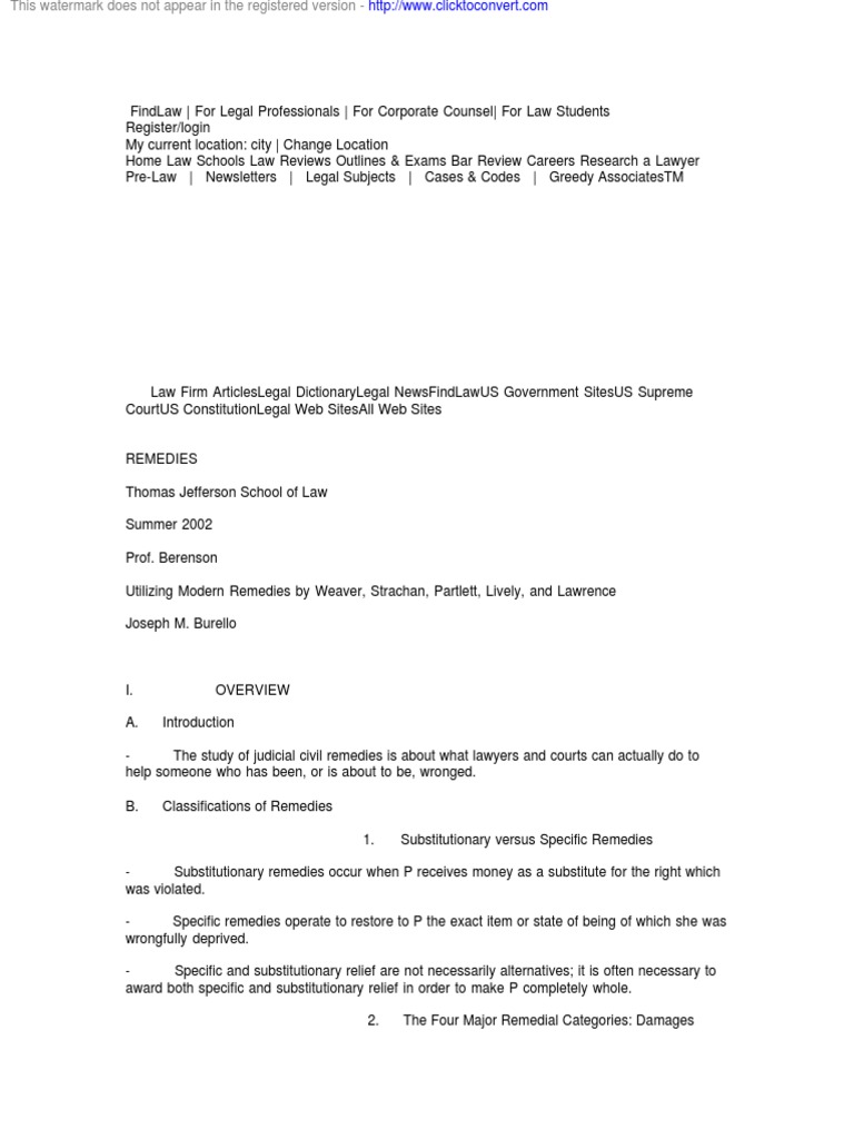 Equitable Remedies | PDF | Legal Remedy | Injunction