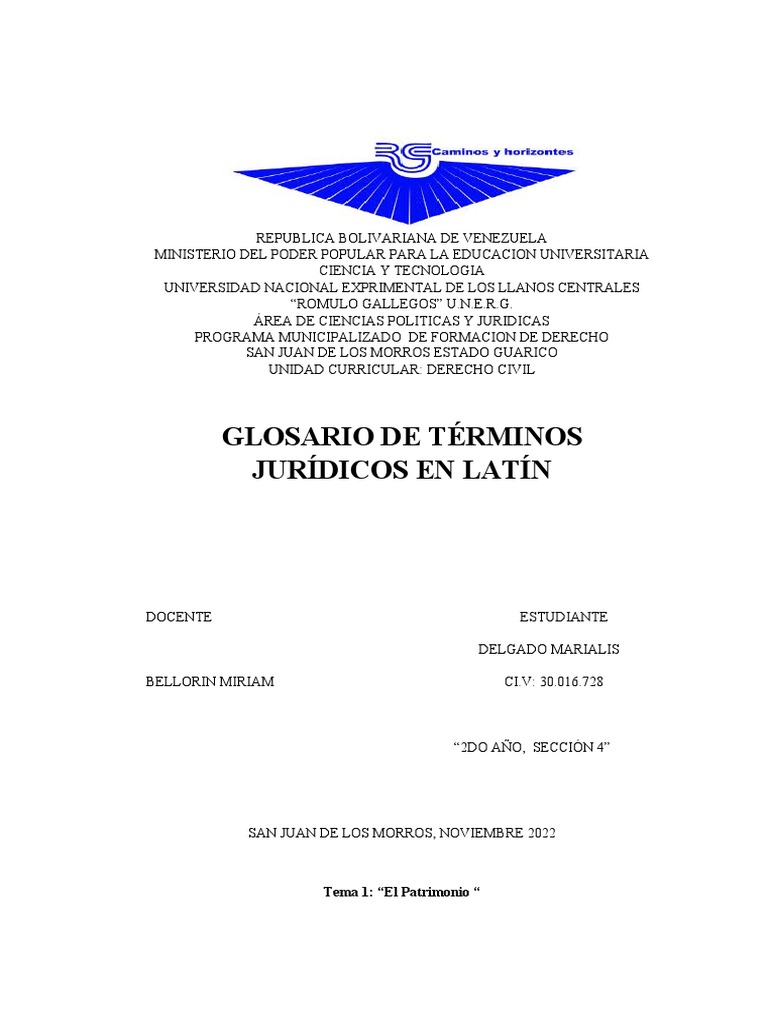 Civil Glosario de Términos Jurídicos (Latín) | PDF | Propiedad | Ley de ...