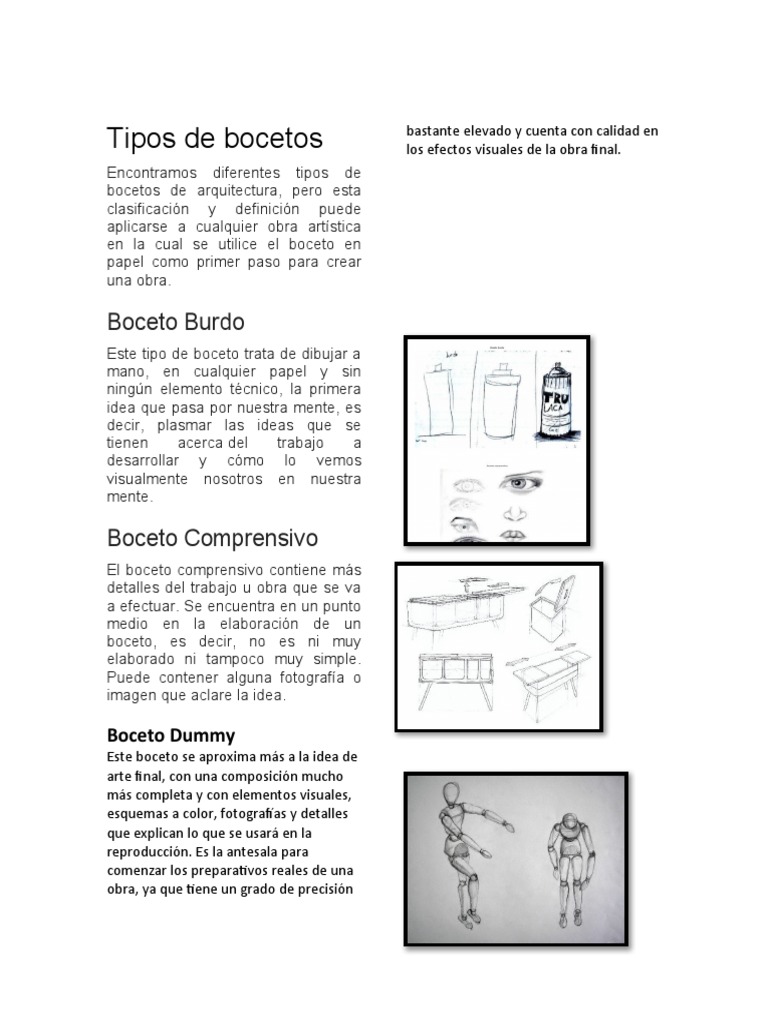 Tipos de Bocetos | PDF | Diseño | Las artes