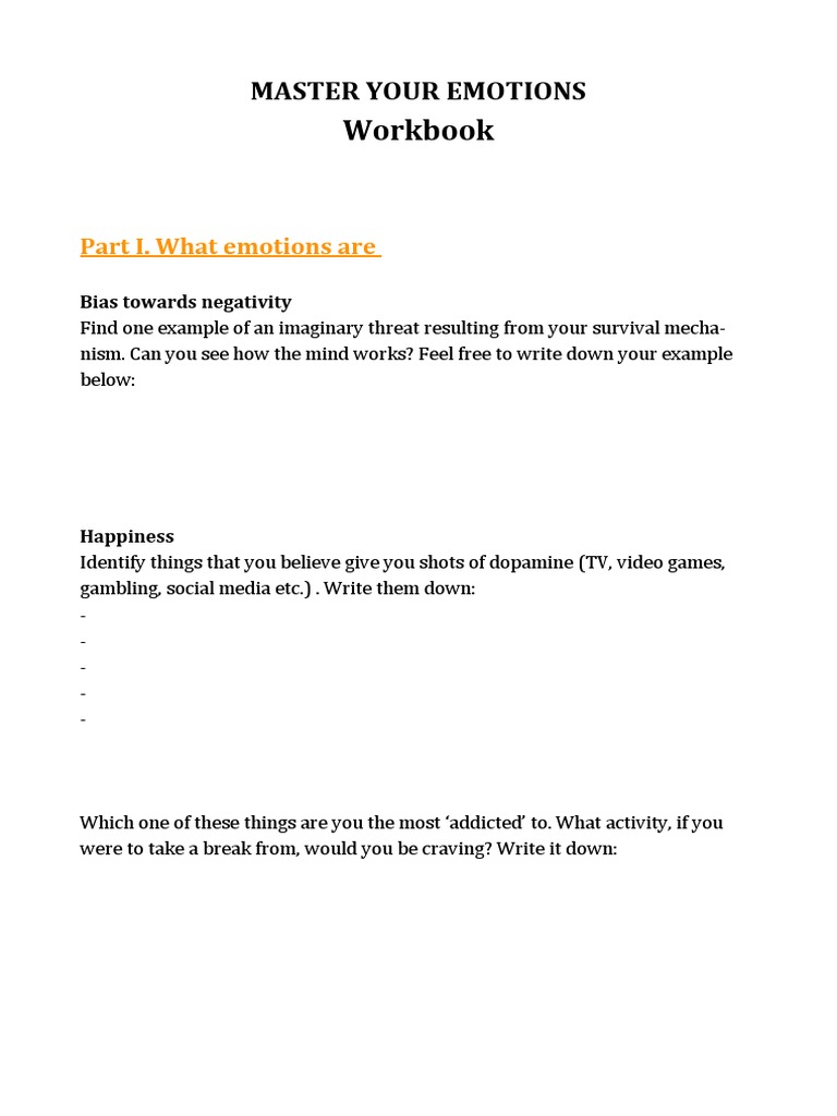 Master Your Emotions Workbook | PDF | Emotions | Disciplines