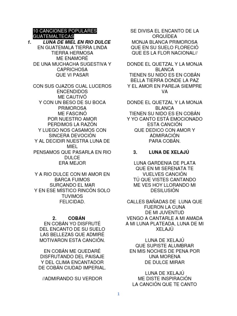 Canciones Populares | PDF | Musica en español | Musica Latinoamericana