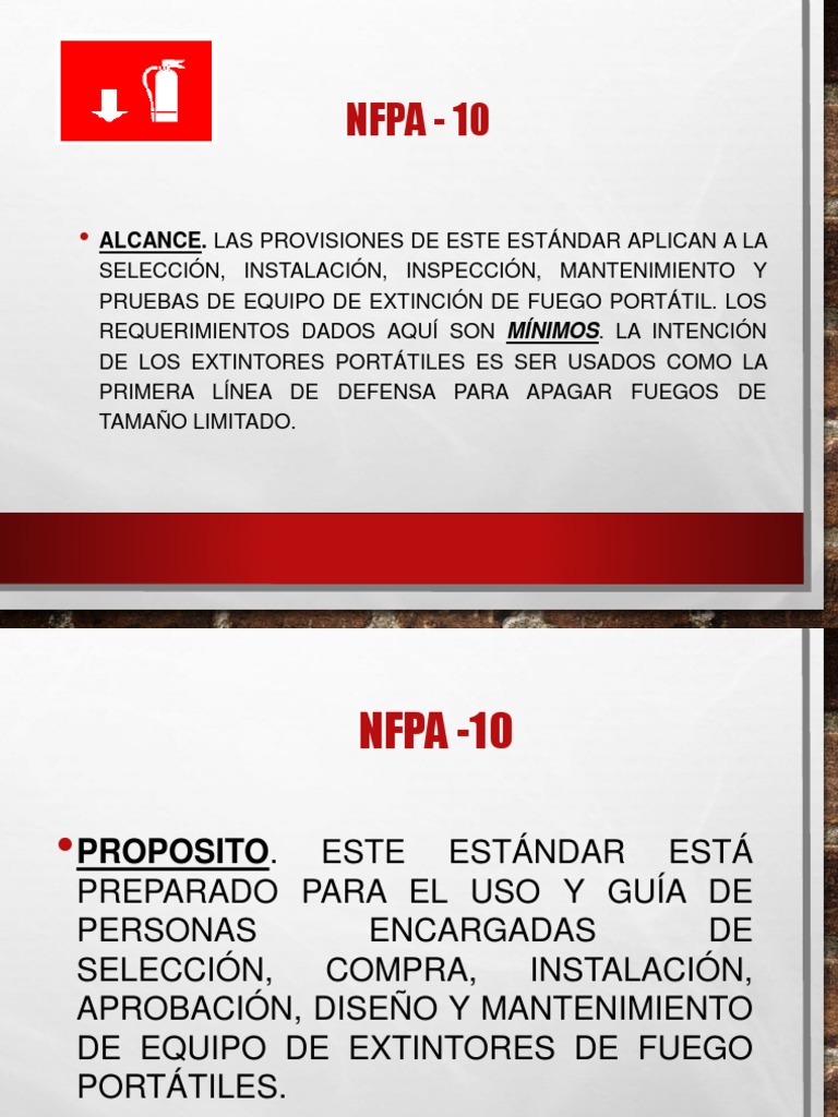 Norma NFPA 10: Extintores y Requisitos | PDF