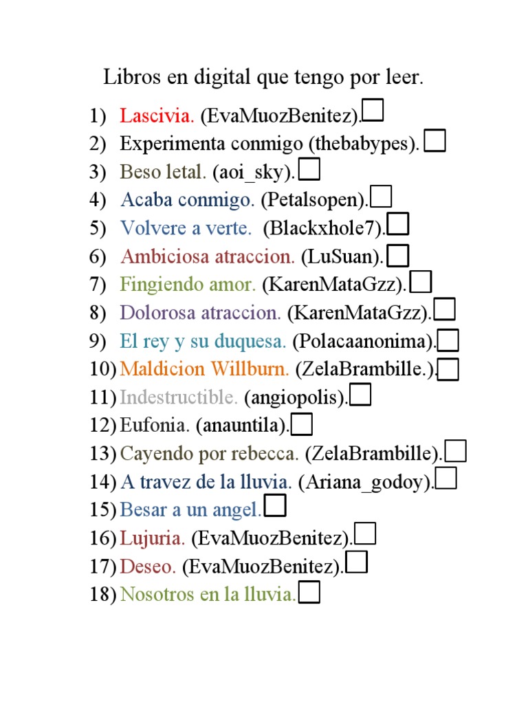 Libros en Digital Que Tengo Por Leer | PDF | Libros para adolescentes