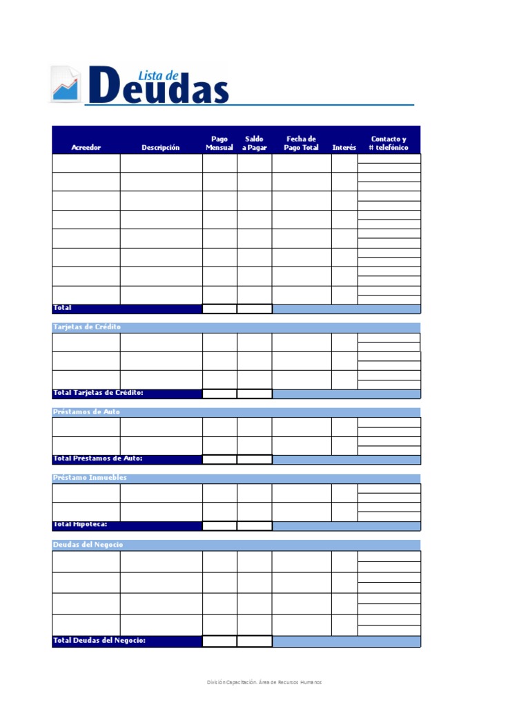 Lista de Deudas | PDF