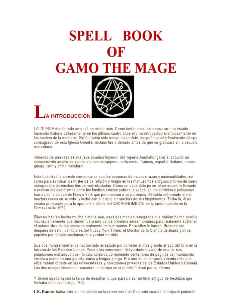 Spell Book of Gamo The Mage | PDF | Sumeria | Demonios
