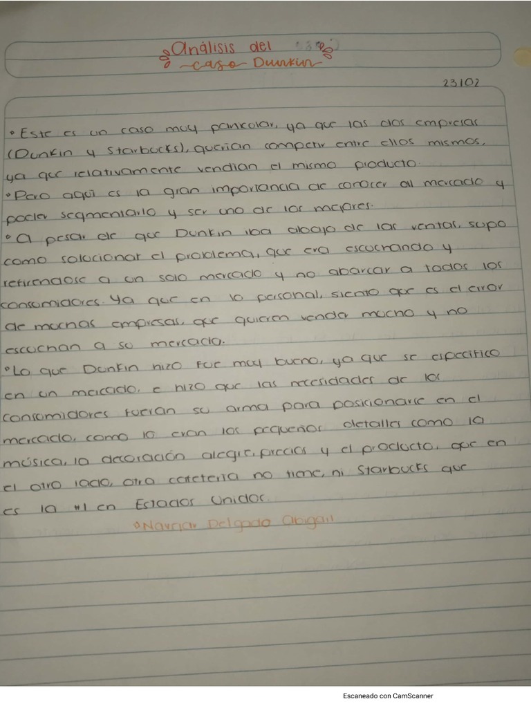 Caso Dunkin. Navejar Delgado Abigail | PDF