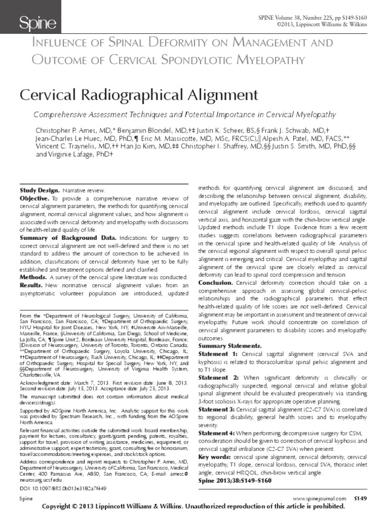 Cervical Radiographical Alignment Comprehensive14 | PDF | Vertebra ...