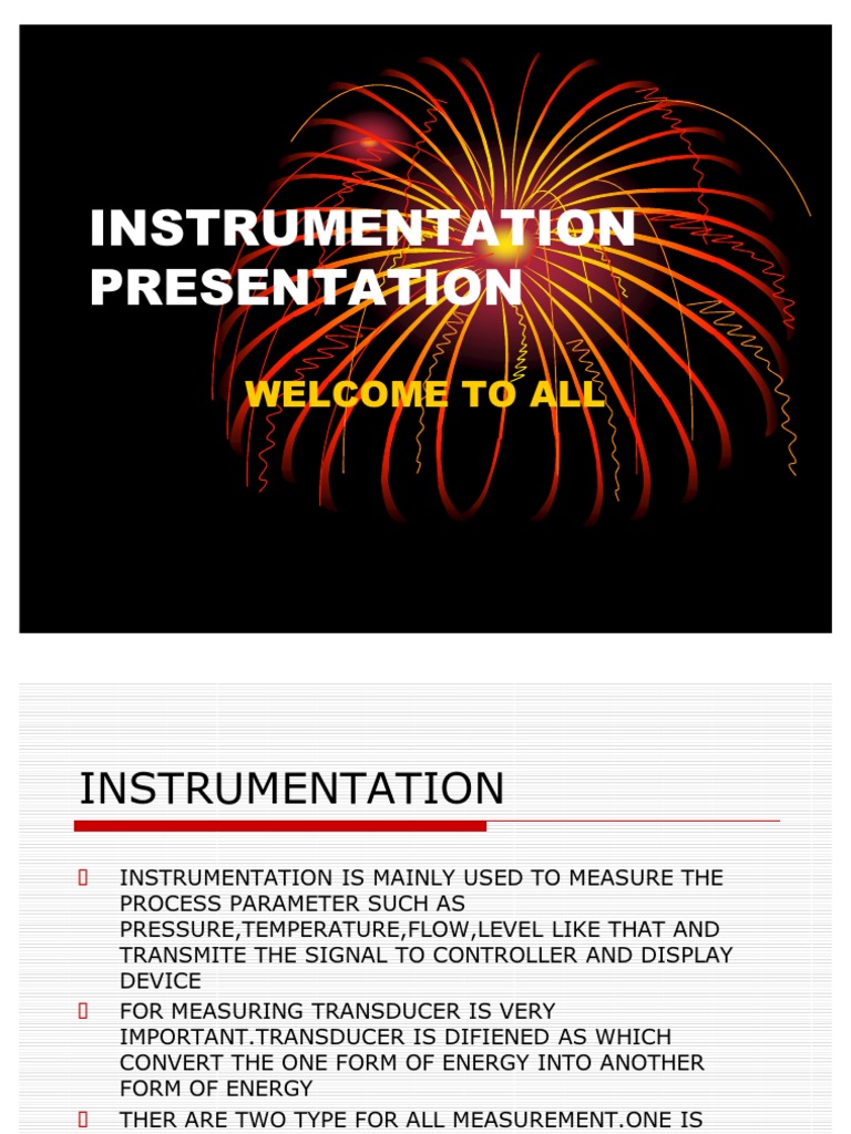 Instrumentation Presentation | PDF | Flow Measurement | Thermocouple