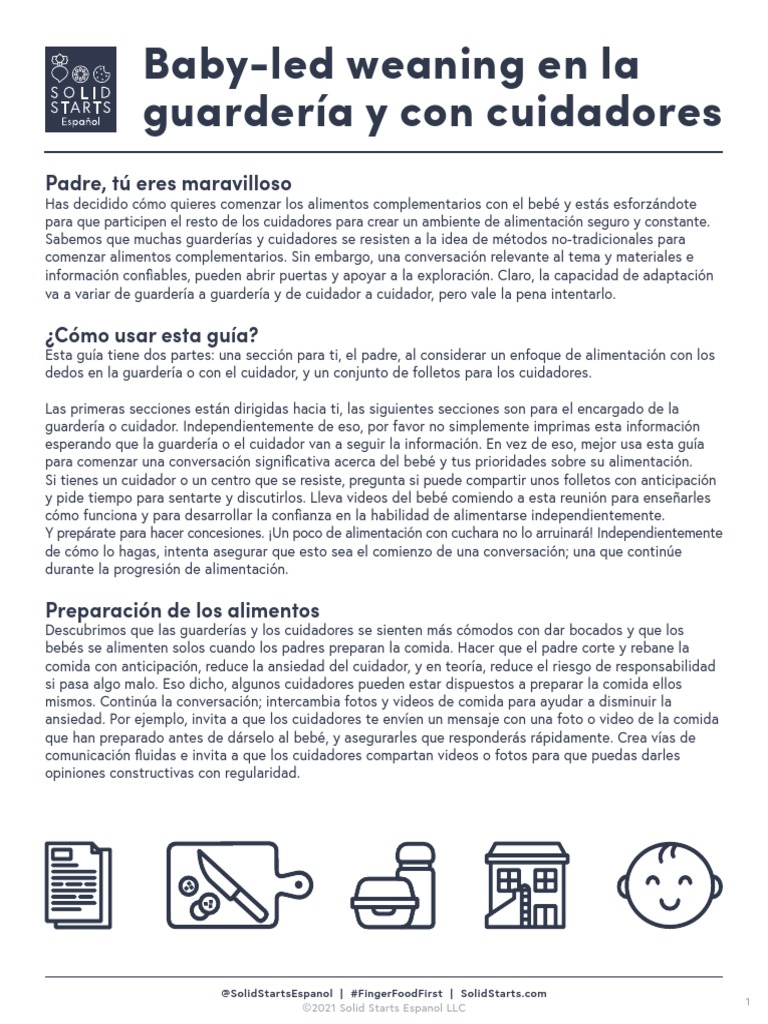 Solid Starts Baby Led Weaning en La Guarderia y Con Cuidadores 2 | PDF ...