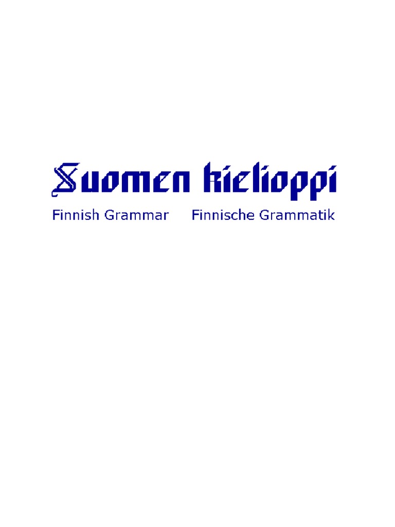 Finnish Grammar | PDF | Grammatical Tense | Semantics