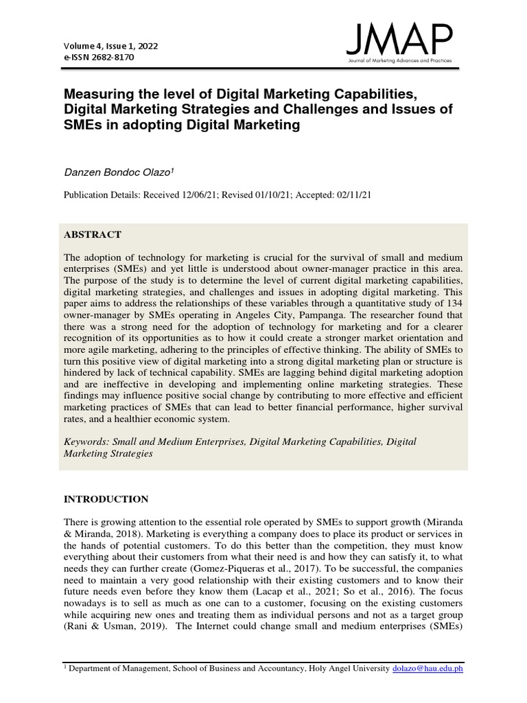 Measuring The Level of Digital Marketing Capabilities Digital Marketing ...