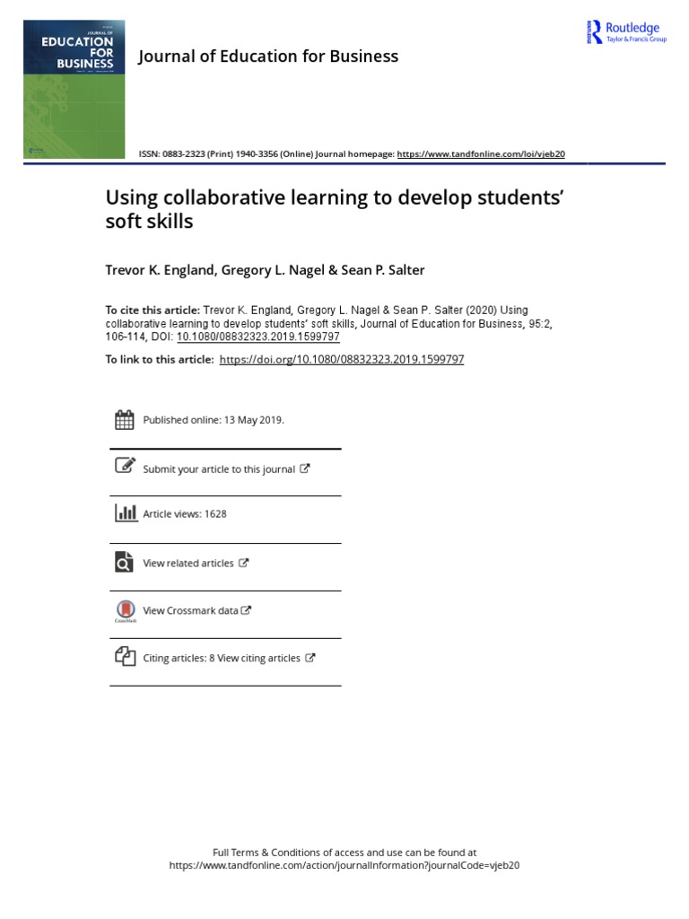 Using Collaborative Learning To Develop Students Soft Skills | PDF | Teachers | Thought