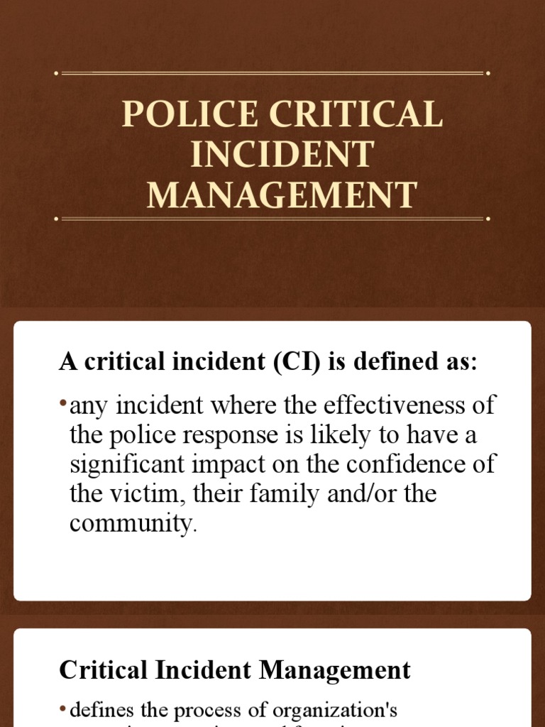 Police Critical Incident Management G 1 4a | PDF | Police | Communication