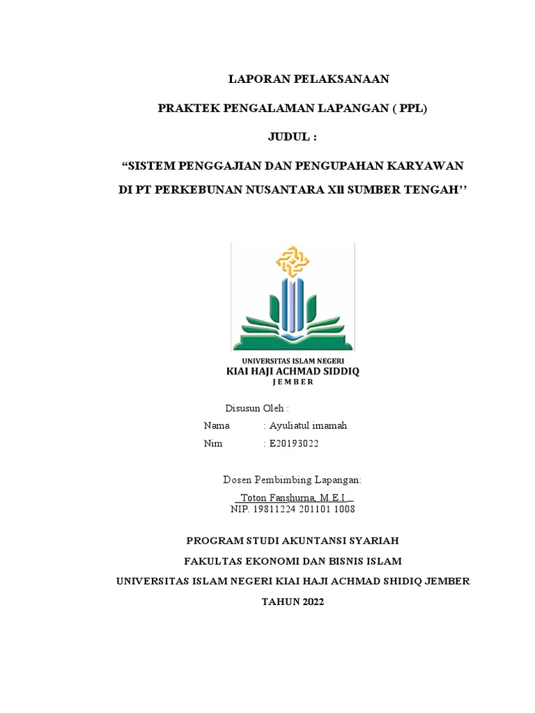Lap. PPL Ayuliatul Imamah | PDF