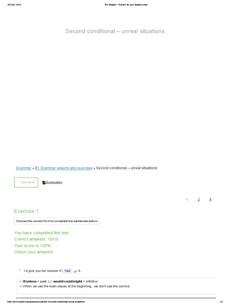 Condicional 2 Ejercicio 1 | Download Free PDF | Language Mechanics | Linguistics