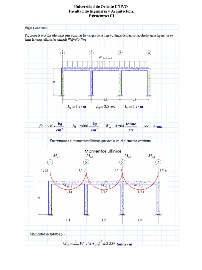Viga Continua Diseño Por Momentos | PDF | Ciencias fisicas | Ingeniería