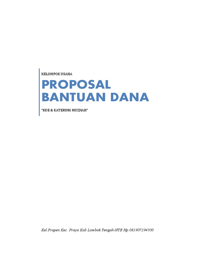 Contoh Proposal Kube | PDF