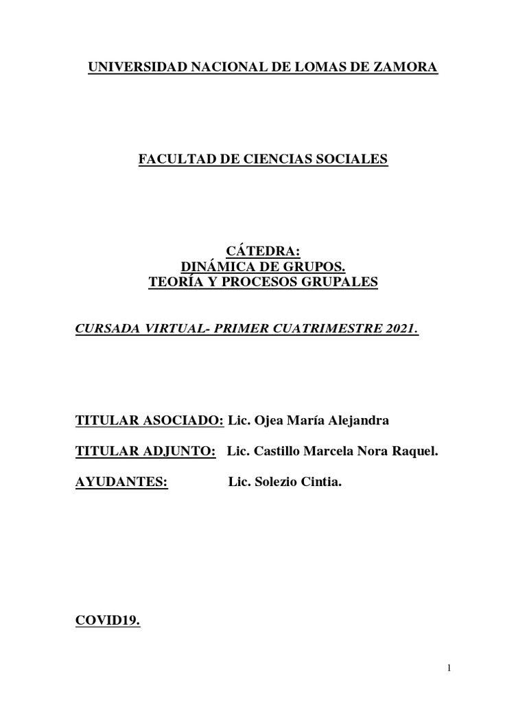 Dinámica Grupal y Teoría y Procesos Grupales | PDF | Psicoanálisis ...