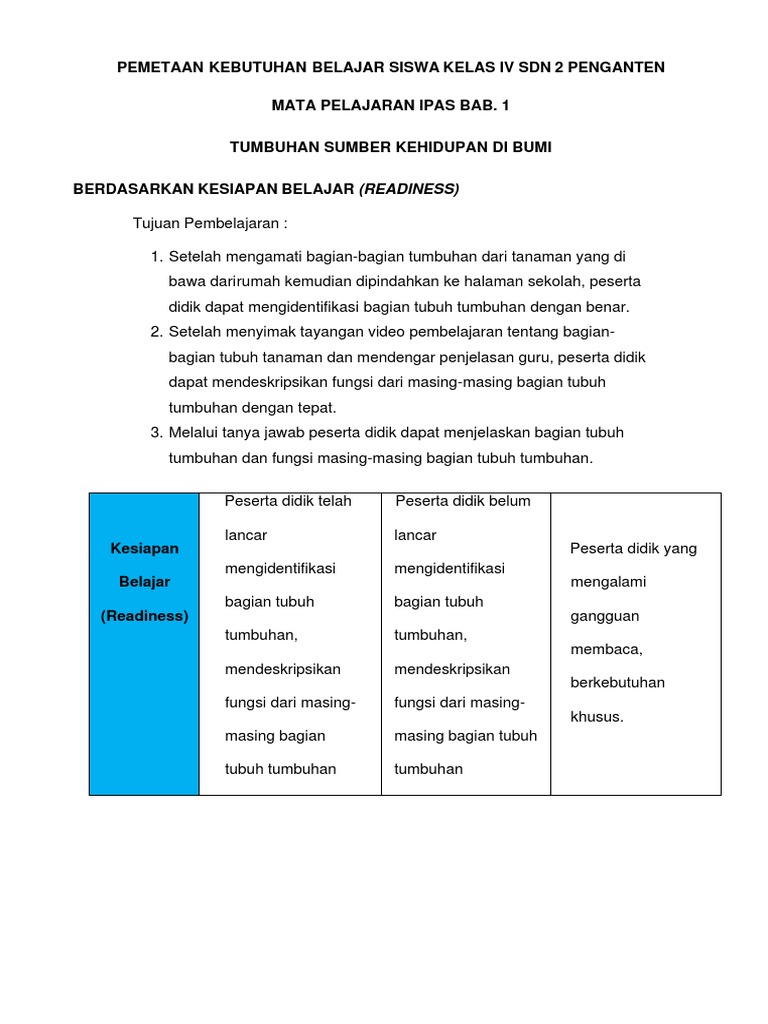 RPP Berdiferensiasi | PDF