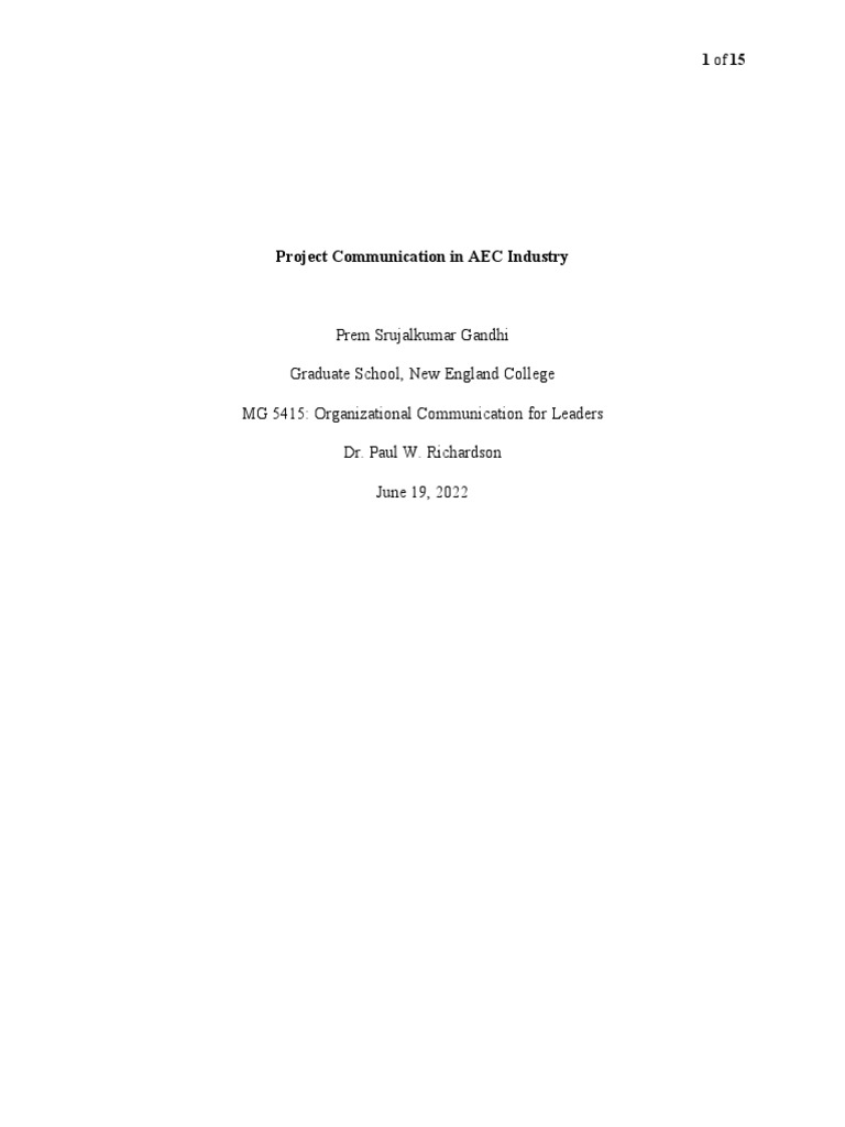 MG5415 - Research Paper - Prem Gandhi | PDF | Communication | Building ...