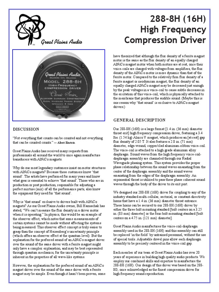 Altec 288-8H | PDF | Magnet | Sound