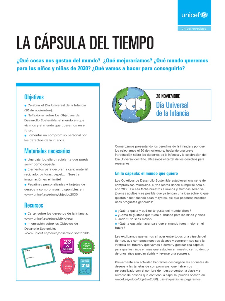Unicef Educa Actividad Capsula Tiempo | PDF