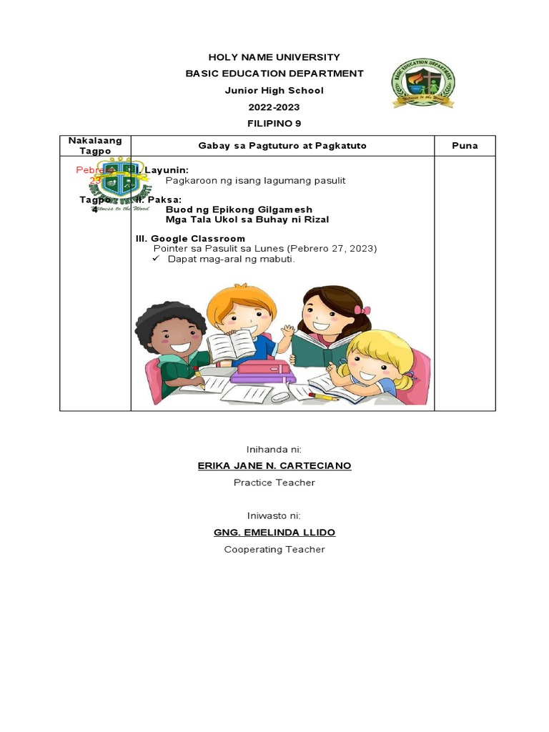 Banghay Aralin Tagpo 4 | PDF