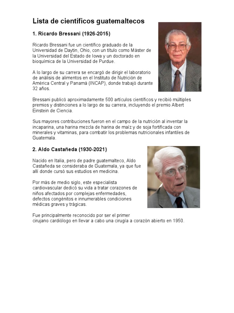 Lista de Científicos Guatemaltecos | PDF