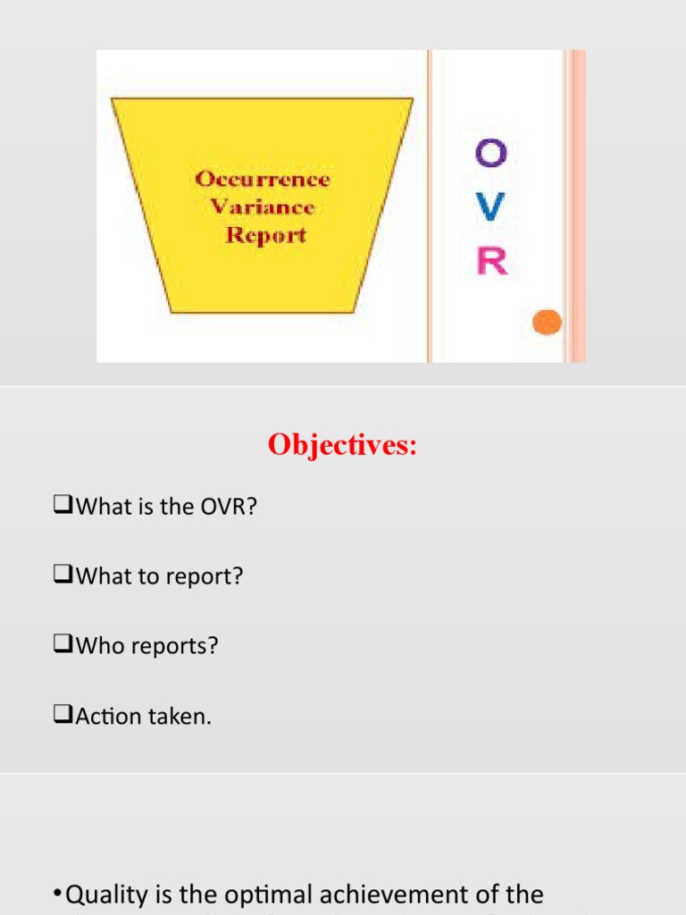 Occurrence Variance Report | PDF | Risk | Hazards
