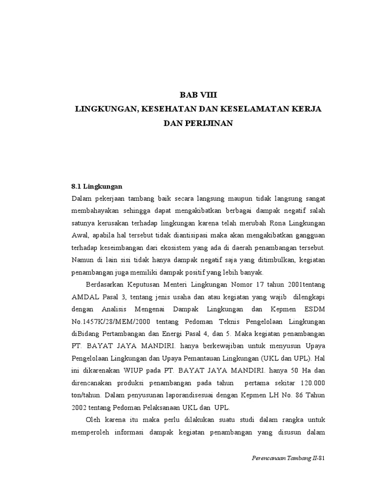 Lingkungan Dan K3 Pertambangan | PDF