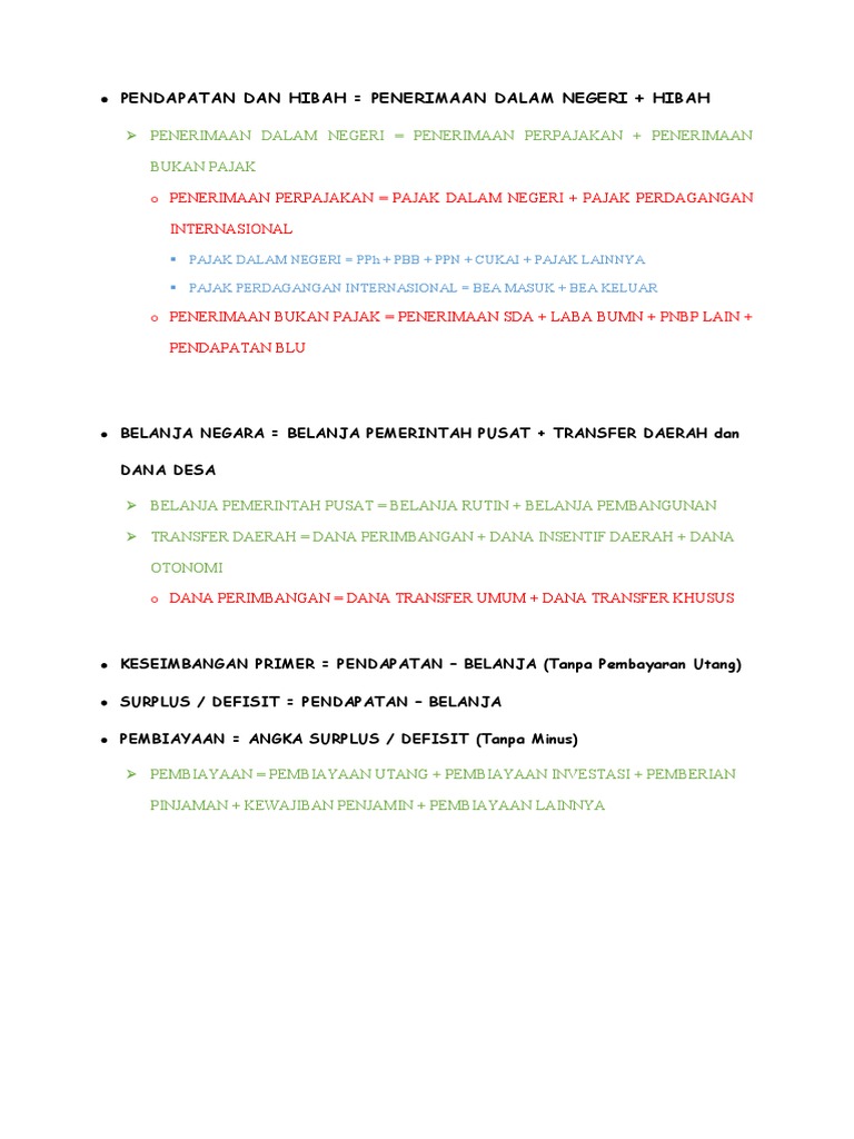 Rumus Perhitungan APBN dan APBD | PDF